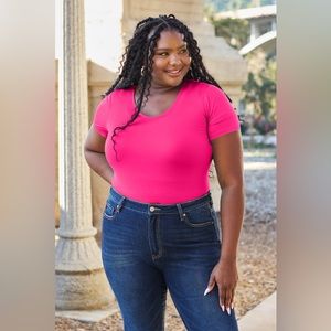 Basic Bae | Tops | Basic Bae Full Size Round Neck Short Sleeve Bodysuit ...